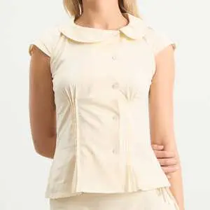 PEACHY DEN Missy Asymmetric Stretch Blouse Exclusive
