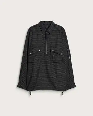Comme Des Garçons Half Zip Micro Gingham Shirt