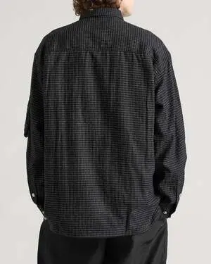 Comme Des Garçons Half Zip Micro Gingham Shirt