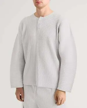 Issey Miyake Pleated Long Sleeve Top