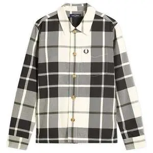 Fred Perry Tartan Twill Overshirt - Ecru