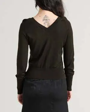Simone Rocha Merino Silk Double V-neck Jumper