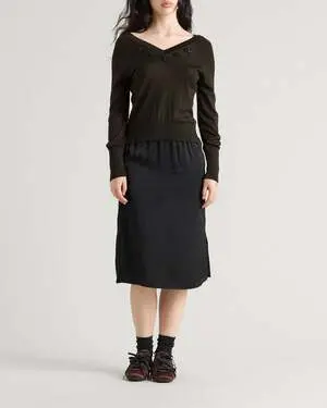 Simone Rocha Merino Silk Double V-neck Jumper
