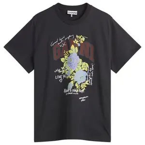 GANNI Rose Logo T-shirt