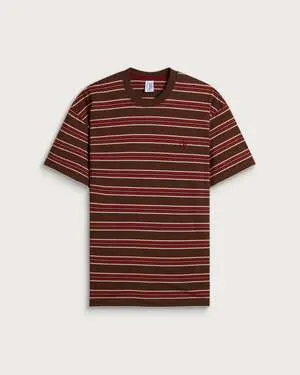 POLAR SKATE CO. Stripe T-shirt - Brown/red