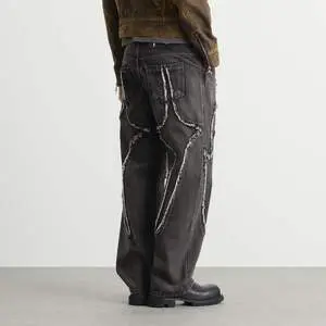 THUG CLUB Tribal Denim Jeans - Black