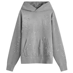 Amiri Ma Shotgun Embroidered Logo Hoodie - Grey