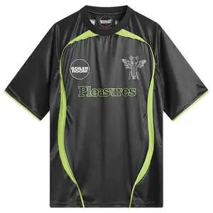 PLEASURES X Boiler Room Aqua Soccer Jersey T-shirt - Black