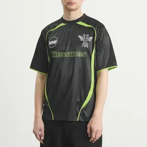 PLEASURES X Boiler Room Aqua Soccer Jersey T-shirt