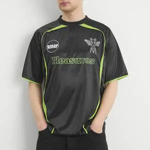 PLEASURES X Boiler Room Aqua Soccer Jersey T-shirt