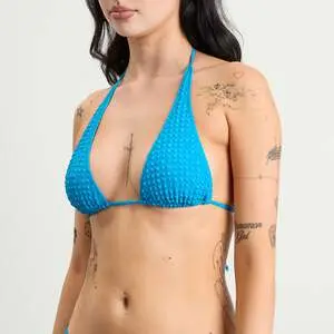 FRUITY BOOTY Seersucker Halter Bikini Top