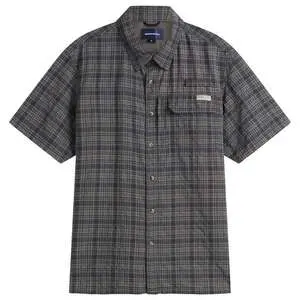 THISISNEVERTHAT Plaid Shorts Sleeve Fishing Shirt - Dark Navy
