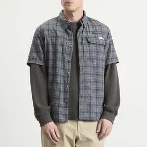 THISISNEVERTHAT Plaid Shorts Sleeve Fishing Shirt
