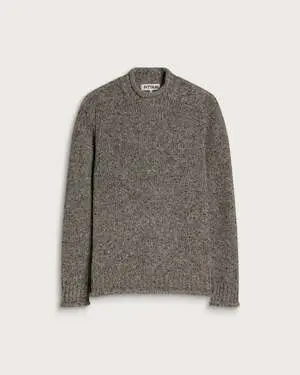 PITTARI Findhorn Donegal Roll Collar Jumper - Grey