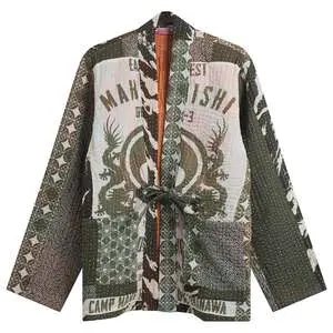 MAHARISHI Maha Dry Goods Kimono Jacket - Ecru/olive
