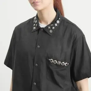 Toga Plain Weave Metal Shorts Sleeve Shirt