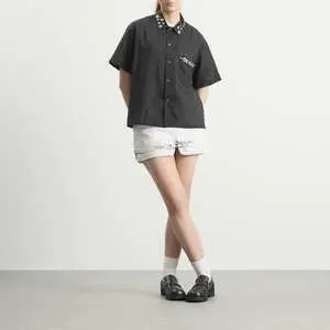 Toga Plain Weave Metal Shorts Sleeve Shirt
