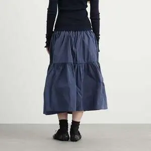 Cecilie Bahnsen Cai Skirt In Ripstop - Navy