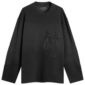 ROA X And Wander Garment-dyed Long Sleeve - Black