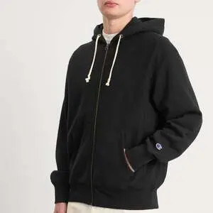 Champion Reverse Weave Fleece Zip Hoodie - Black