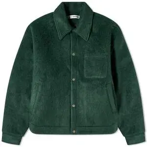 COLE BUXTON Wool Overshirt - Forest Green