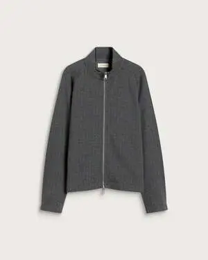 MFPEN Herringbone Leisure Zip Up Jacket - Grey Herringbone