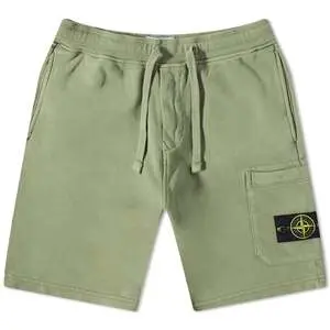Stone Island Garment Dyed Sweat Shorts - Sage