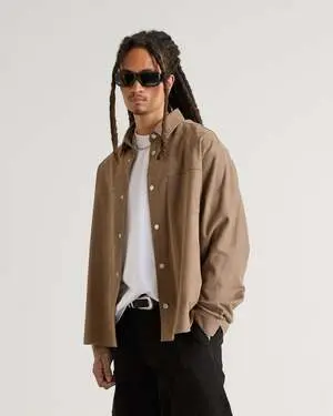 END. Task Suede Leather Shirt