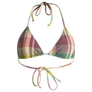 FRUITY BOOTY Check Bikini Halter Top - Green