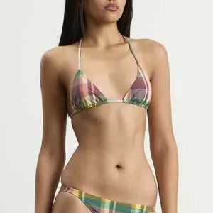 FRUITY BOOTY Check Bikini Halter Top