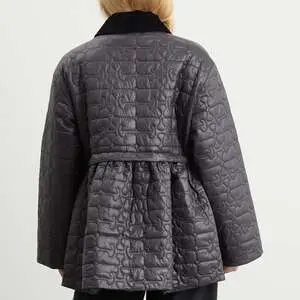 GANNI Shiny Quilt Midi Jacket