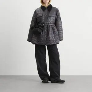GANNI Shiny Quilt Midi Jacket
