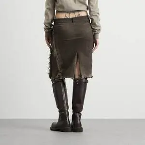 Rick Owens Denim Sliced Skirt