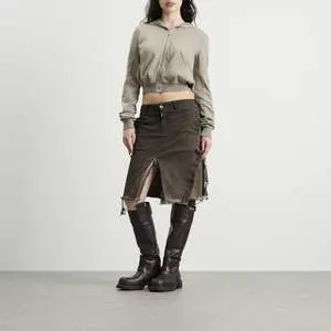 Rick Owens Denim Sliced Skirt
