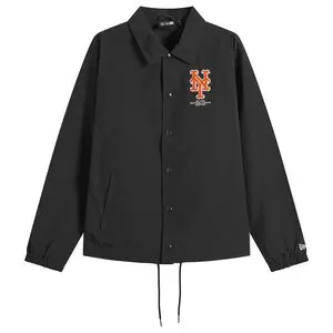 New Era Mlb New York Mets Coaches Jacket - Black