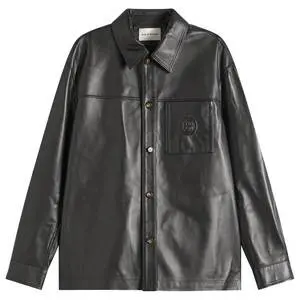 Drole De Monsieur D Ornament Leather Shirt - Black