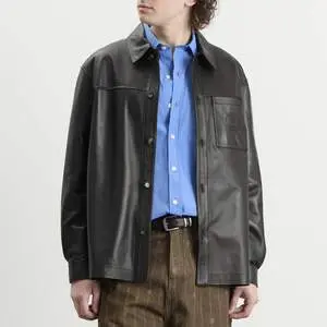 Drole De Monsieur D Ornament Leather Shirt