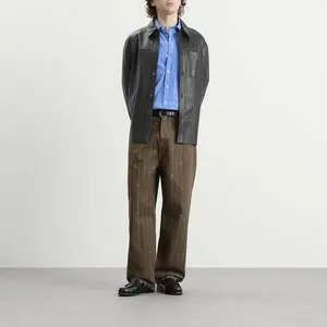 Drole De Monsieur D Ornament Leather Shirt
