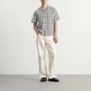 WAX LONDON Didcot Tile Print Vacation Shirt