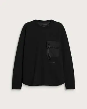 AND WANDER Longsleeve Waffle T-shirt - Black
