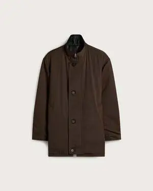 Auralee Reversible Coat Jacket - Brown Chambray/black