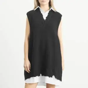 MAISON MARGIELA Knitted V-neck Mini Dress