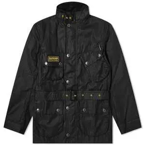 Barbour International Slim International Wax Jacket - Black