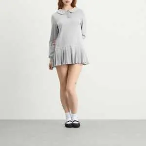 MY MUM MADE IT Polo Mini Long Sleeve Pleat Dress