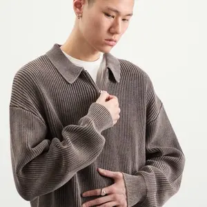BOUND Acid Wash Half Zip Pullover