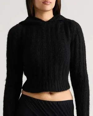 Rick Owens Long Sleeve Crop Hood Top