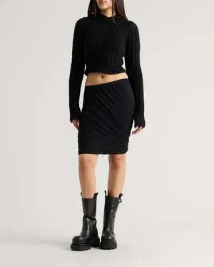 Rick Owens Long Sleeve Crop Hood Top