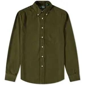 Gitman Bros Button Down Overdyed Oxford Shirt - Olive