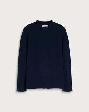 PITTARI Seti Heritage Lambswool Roll Collar Jumper - Blue
