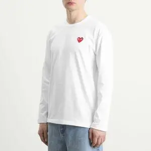 Play Comme Des Garcon Long Sleeve Basic Logo T-shirt
